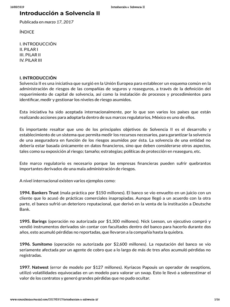 Introducción A Solvencia II | PDF | Reaseguro | Seguro