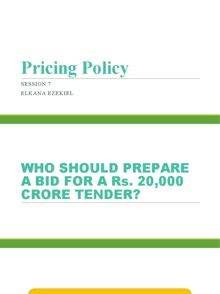 Strategic Pricing Policy Guide | PDF | Pricing | Prices