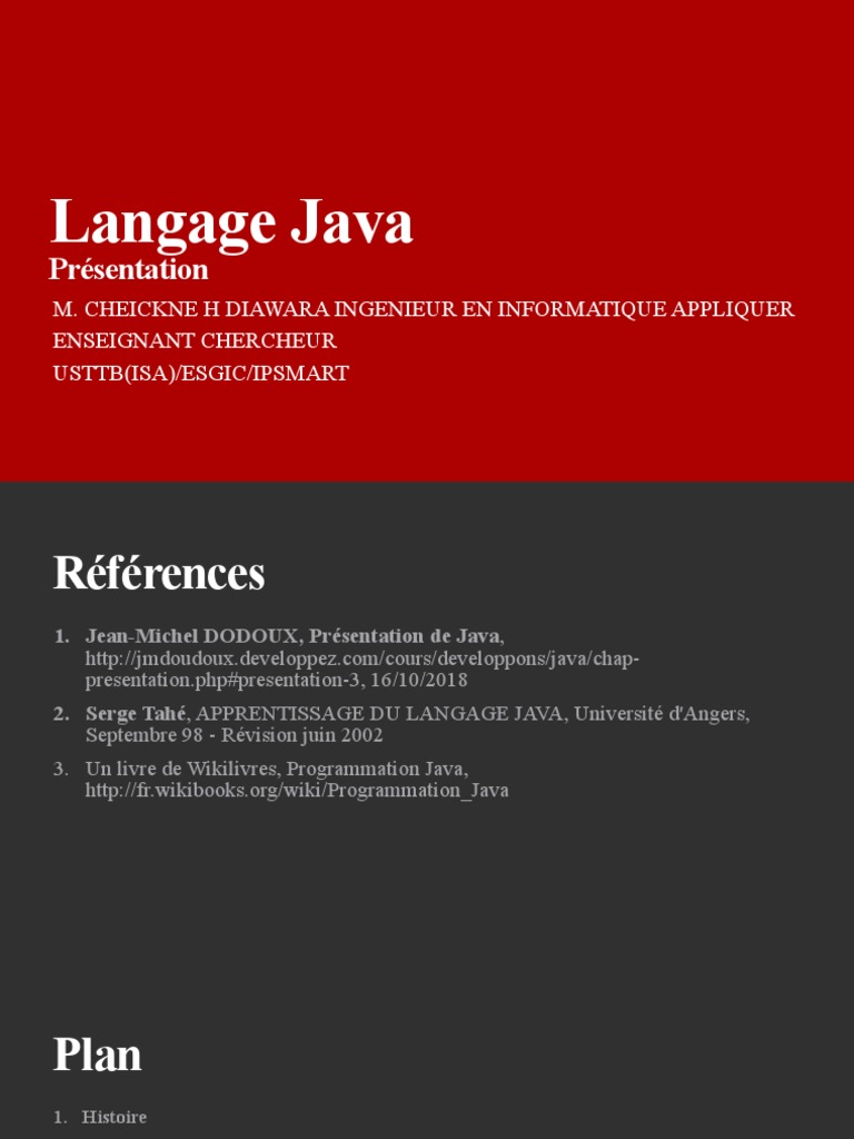 01 Présentation Du Langage Java | PDF | Java (Langage de programmation ...
