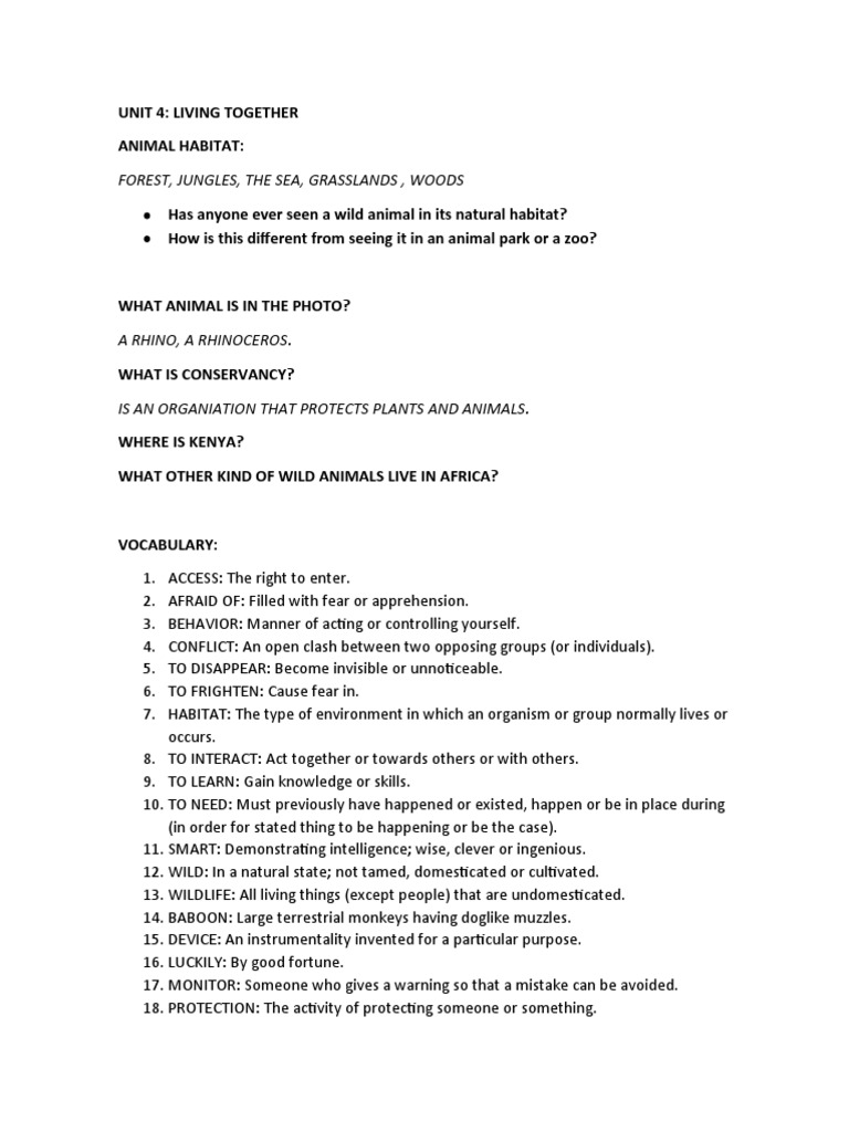 Understanding Animal Habitats and Wildlife | PDF