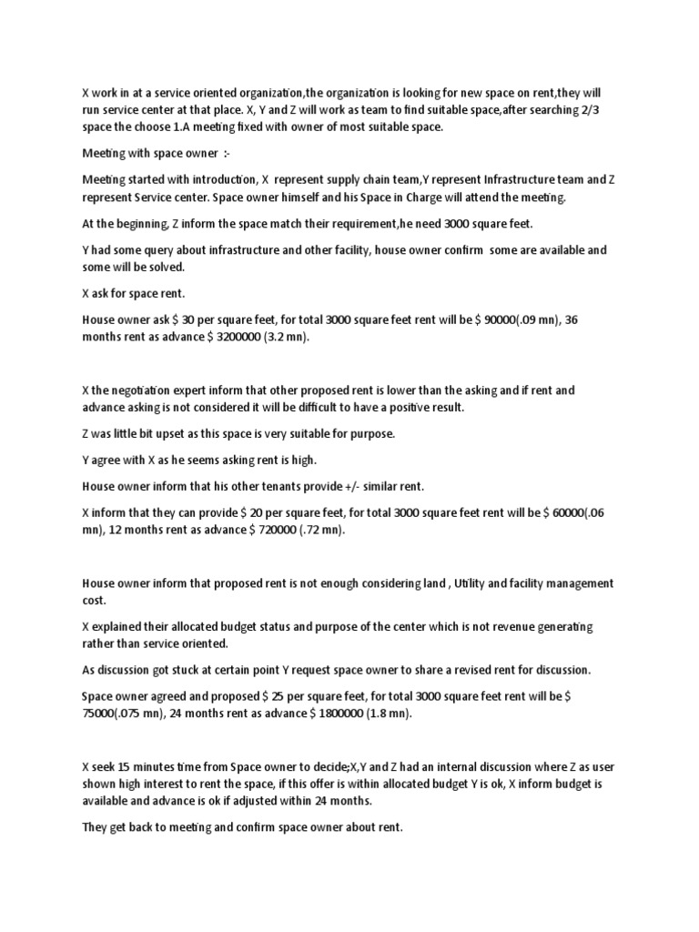 Case Study-Group Decision | PDF | Renting | Negotiation