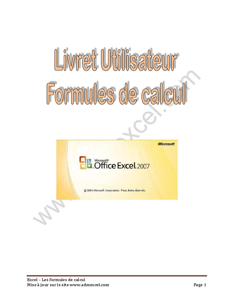 Formules Excel PDF | PDF | Arrondi (mathématiques) | Microsoft Excel