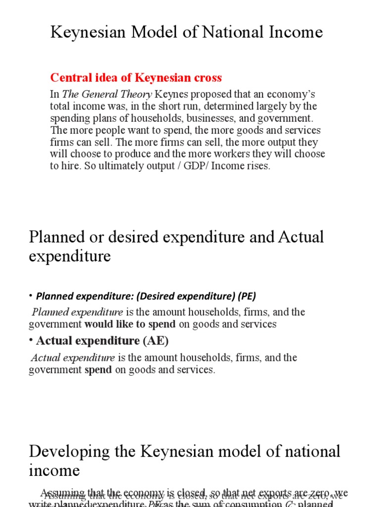 Keynesian Model of National Income | PDF | Keynesian Economics ...