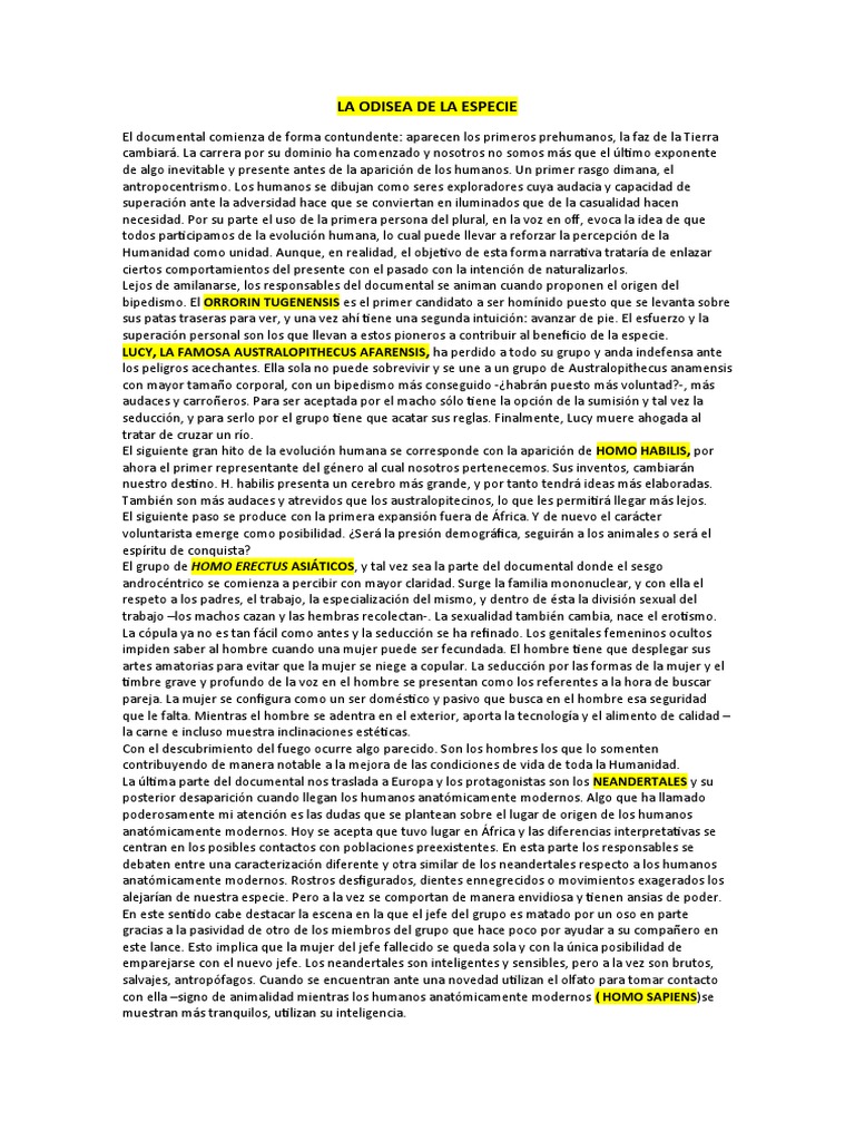La Odisea de La Especie | PDF | neanderthal | Homo Sapiens