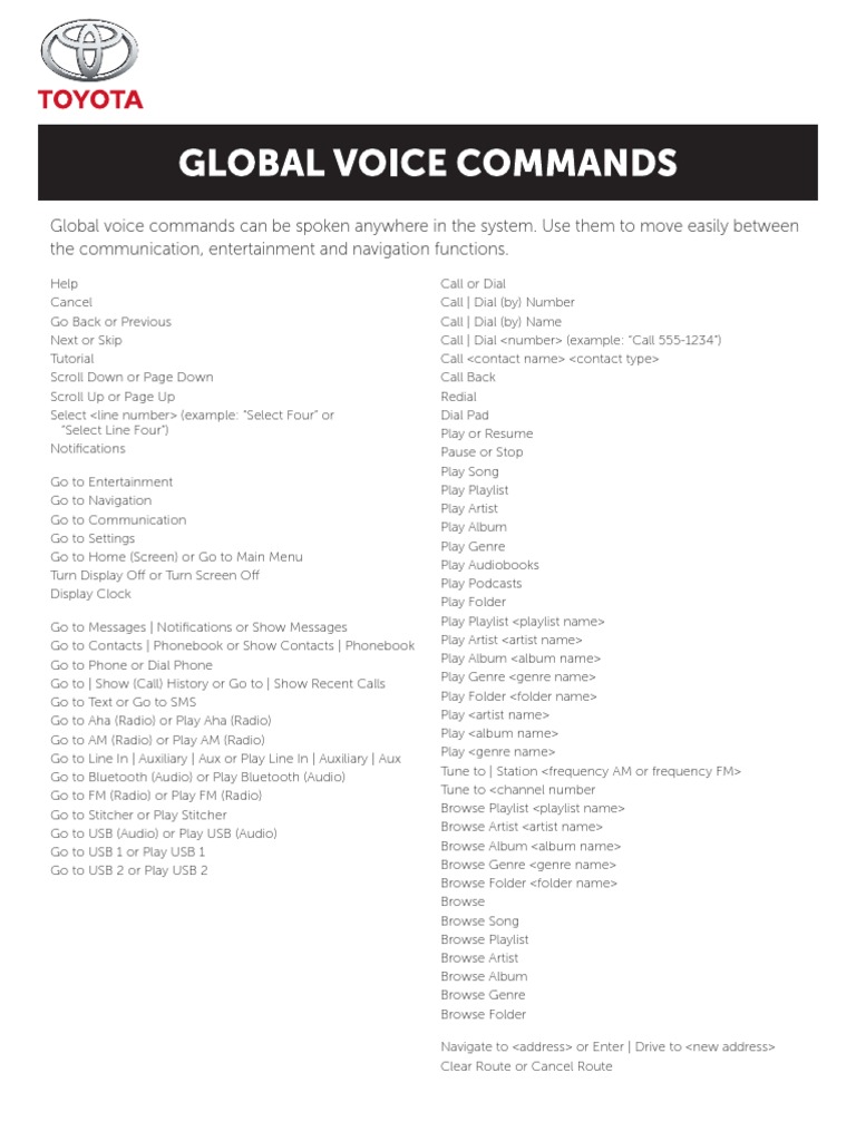 Global voice commands for in-vehicle system | PDF | Radio | Mobile ...