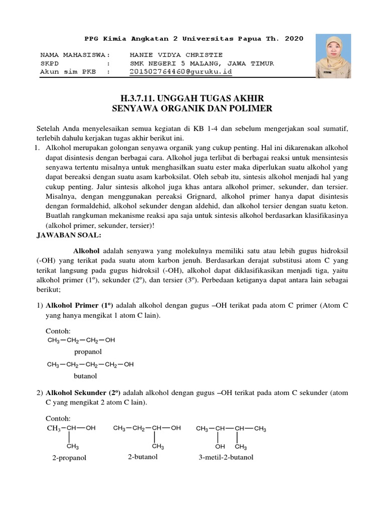 Hani - Tugas Akhir Senyawa Organik & Polimer PDF | PDF
