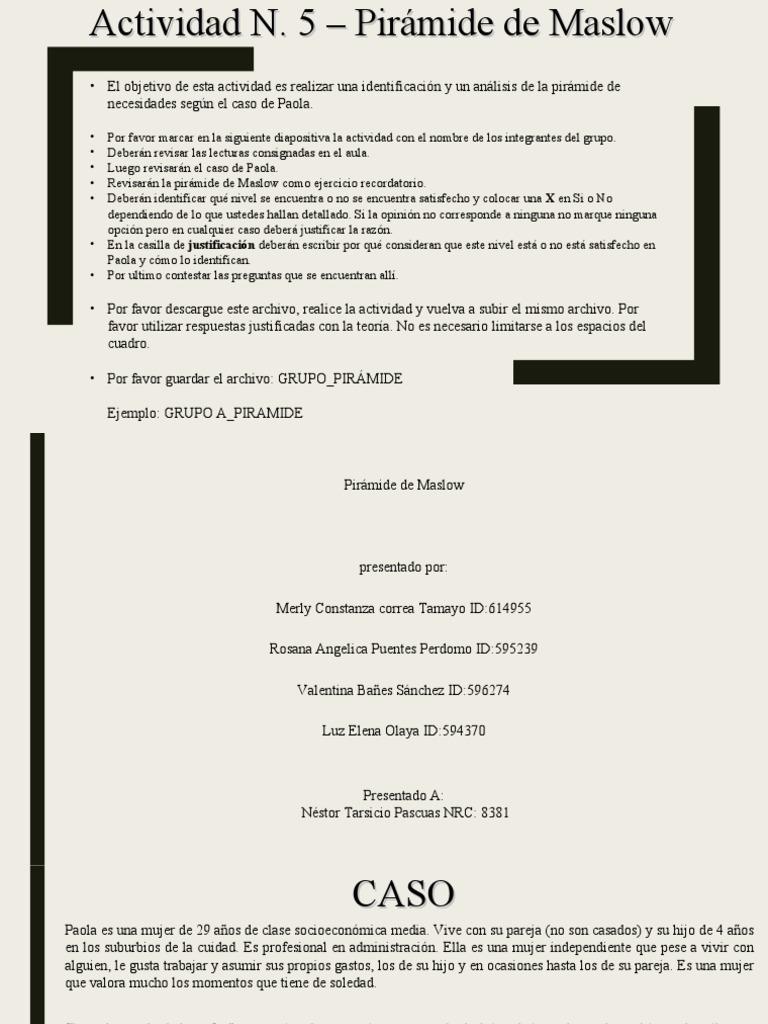Actividad 6 - Piramide de Maslow. | Descargar gratis PDF | Sicología | Ciencias del comportamiento