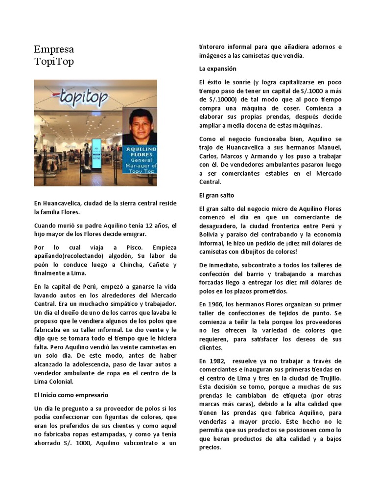 Caso Topitop | PDF | Perú | Economias
