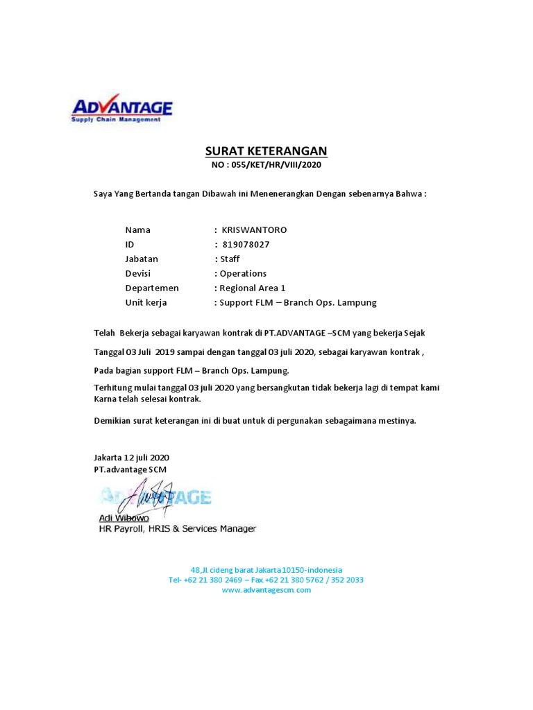 Surat Paklaring 2 PDF | PDF