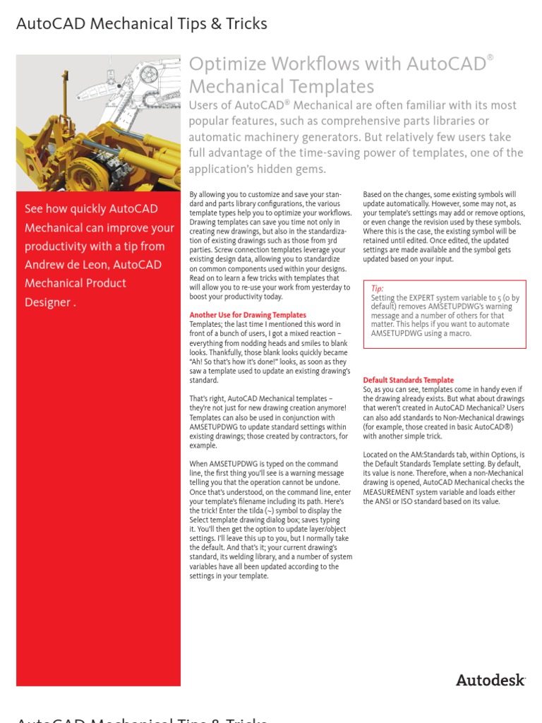 Autocad Mechanical Tip Optimize Workflows | PDF