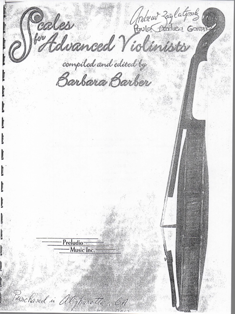 Barbara Barber Scales-2 PDF | PDF | Scale (Music) | Violin
