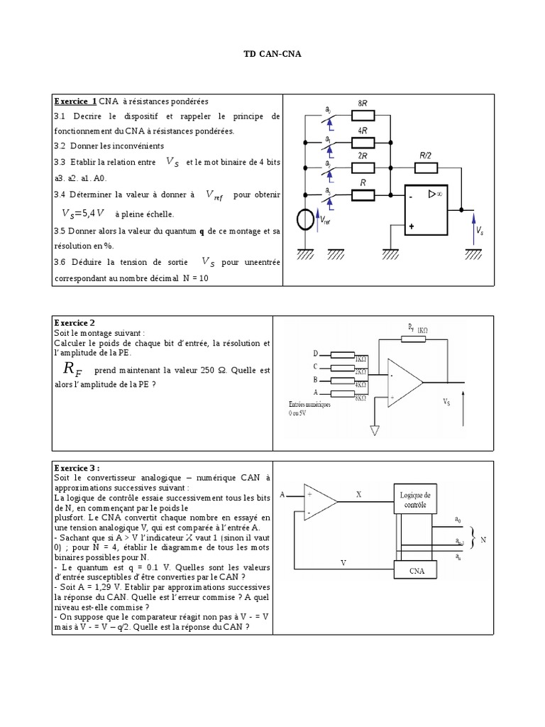 td1 Cna Can | PDF | Quantum | Convertisseur numérique-analogique