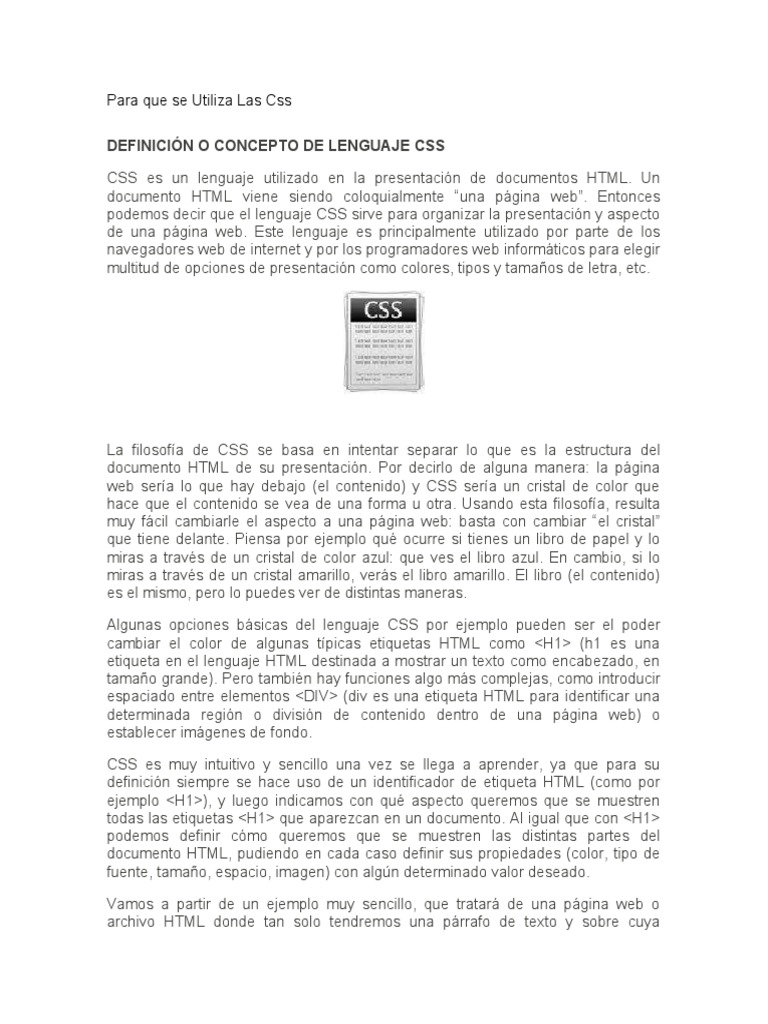 Para Que Se Utiliza Las Css | PDF | Hojas de estilo en cascada | HTML