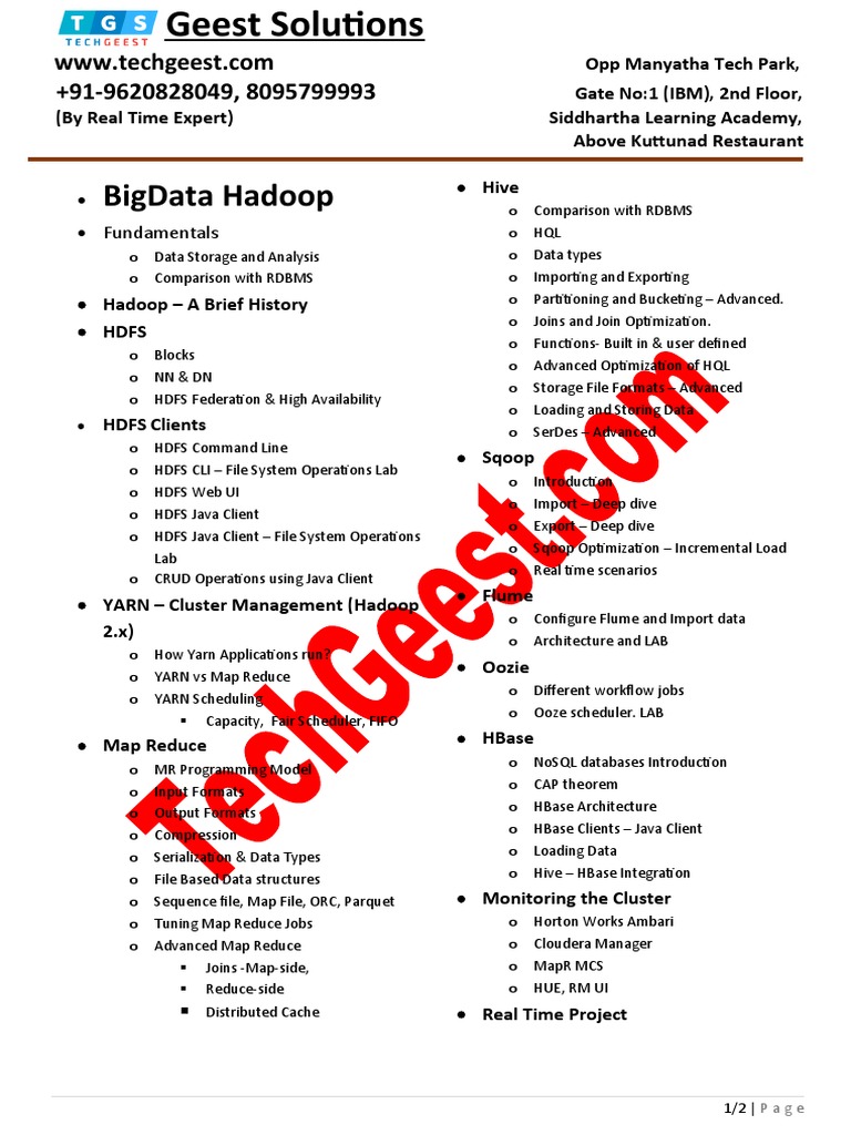 Bigdata Hadoop: Fundamentals Hive | PDF | Apache Spark | Apache Hadoop