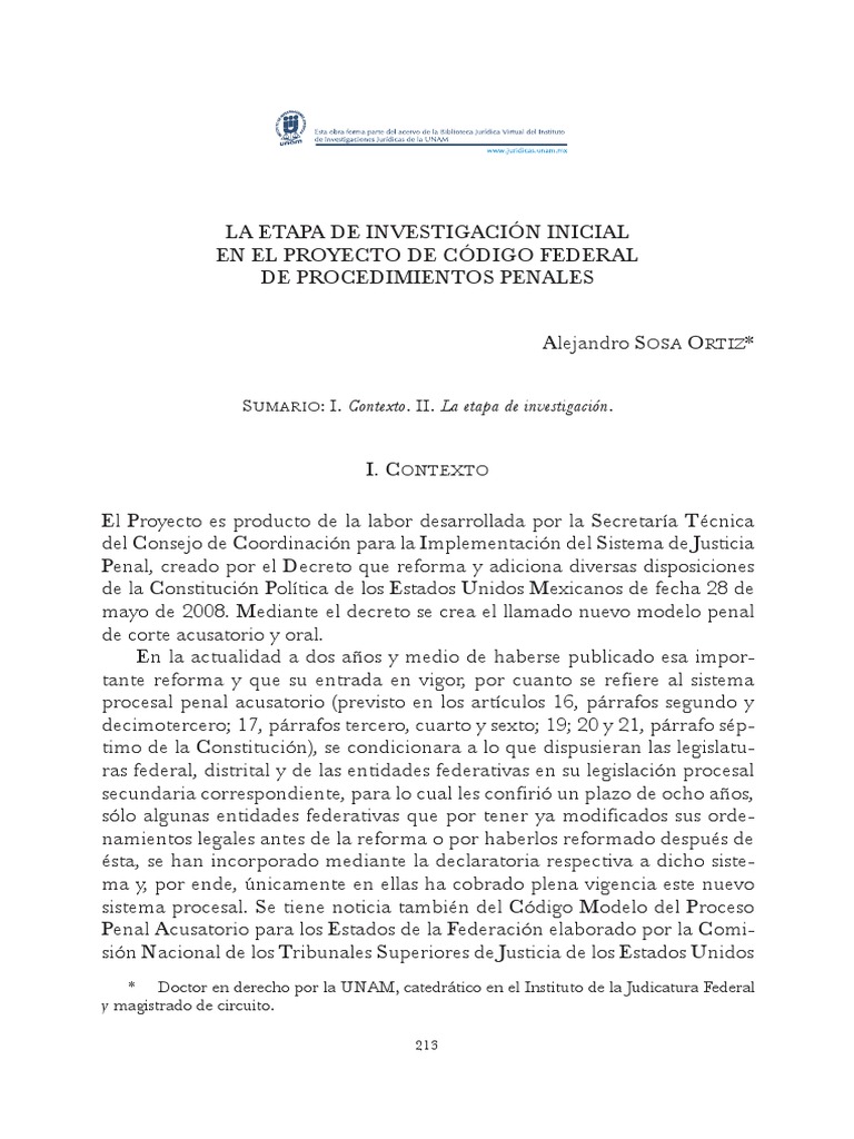 Etapa de Investigación Inicial | PDF | Derecho penal | Castigos