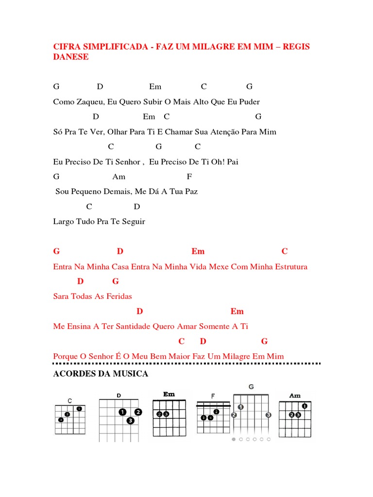 Cifra Simplificada - Como Zaqueu | PDF