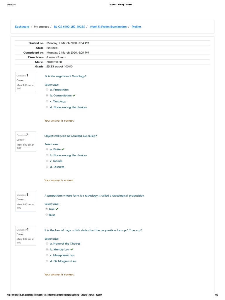 Discrete Prelim | PDF | Contradiction | Logic