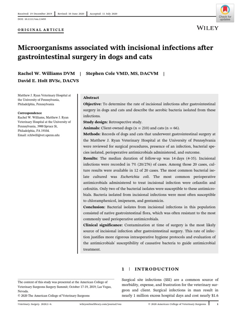 Microorganisms Associated With Incisional Infections After ...