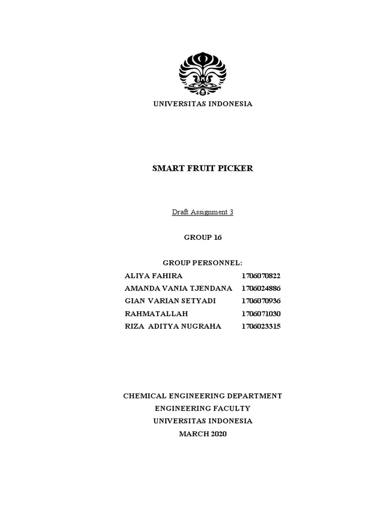 Smart Fruit Picker: Draft Assignment 3 | PDF | Economies | Business