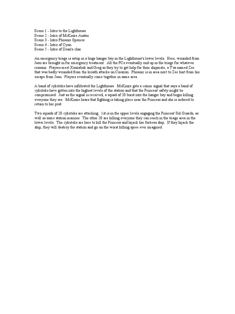 Alternity Game 1 - Cykoteks On The Lighthouse | PDF