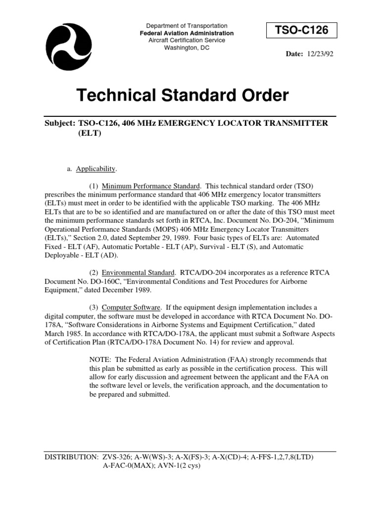 TSO_C126 | Verification And Validation | Federal Aviation Administration