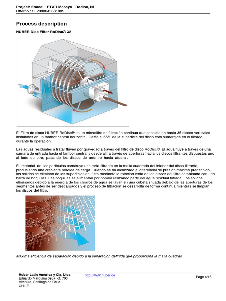 Offer CL200004568-005 SP HUBER Disc Filter Rodisc 15 Micras | PDF ...