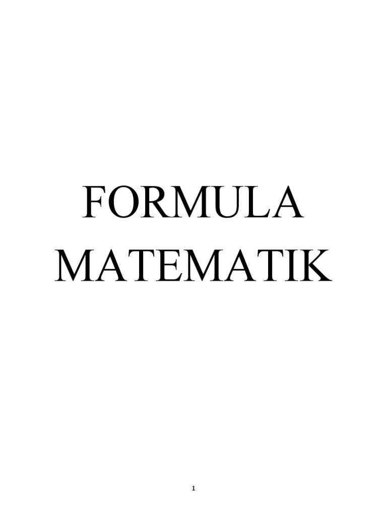 Formula Matematik | PDF