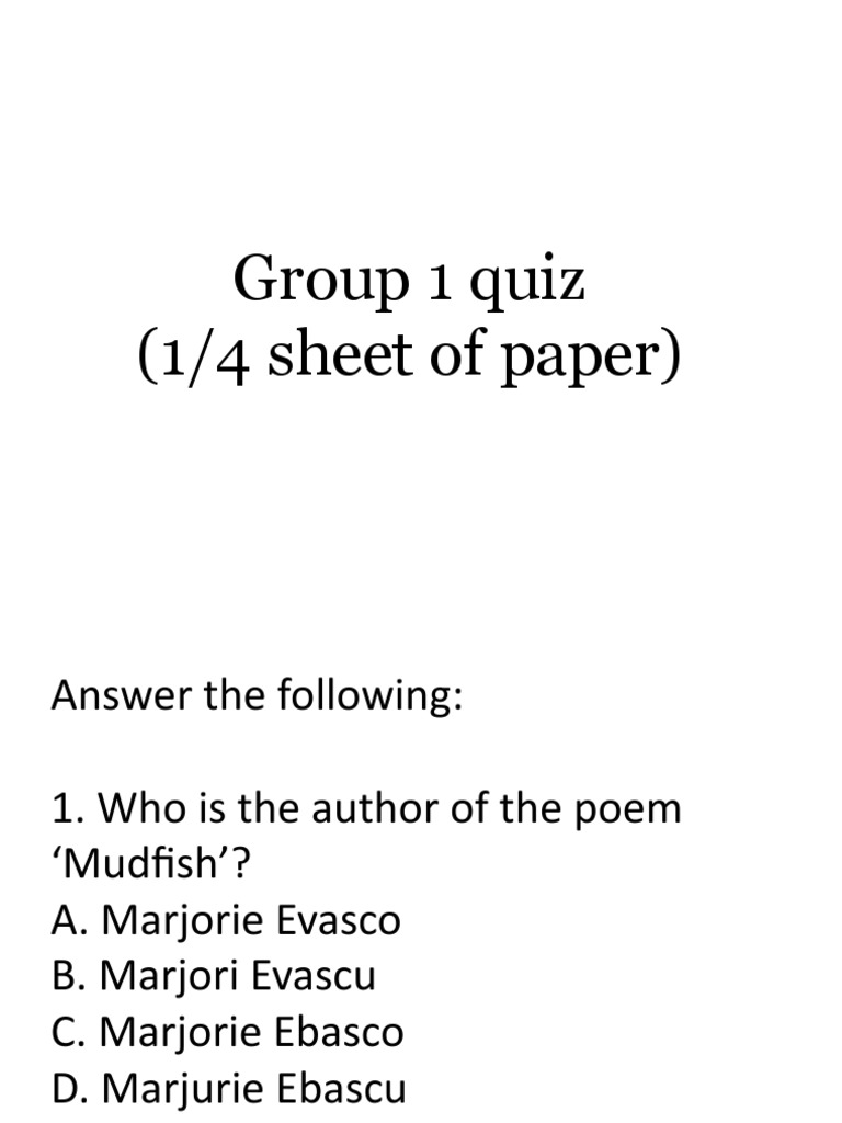 Assessment Mudfish | PDF