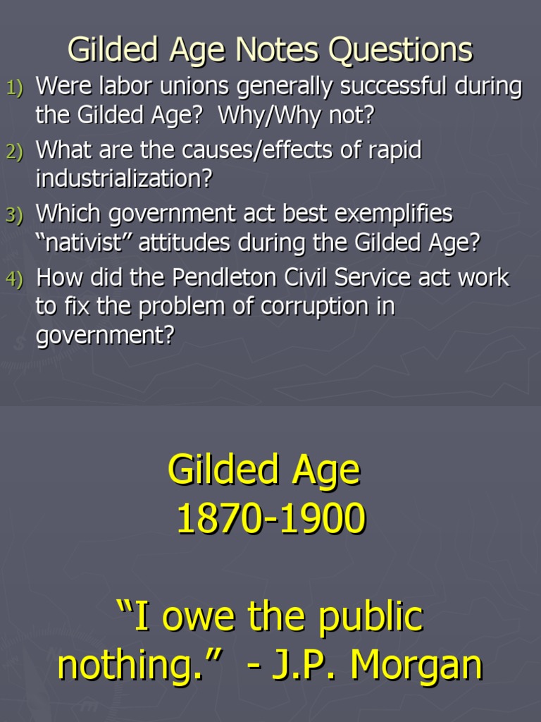 Gilded Age Notes Questions | PDF | Labour Economics | Economies