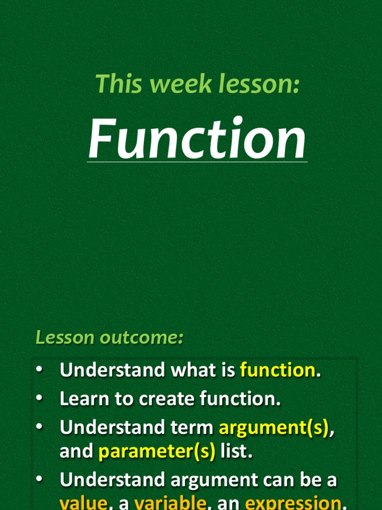 Function Additional Notes | PDF