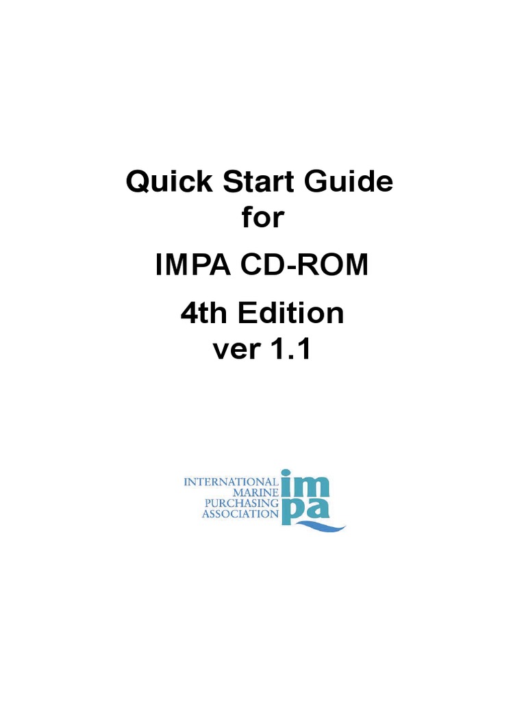 Quick Start Guide For Impa Cd-Rom 4th Edition Ver 1.1 | PDF | Button ...