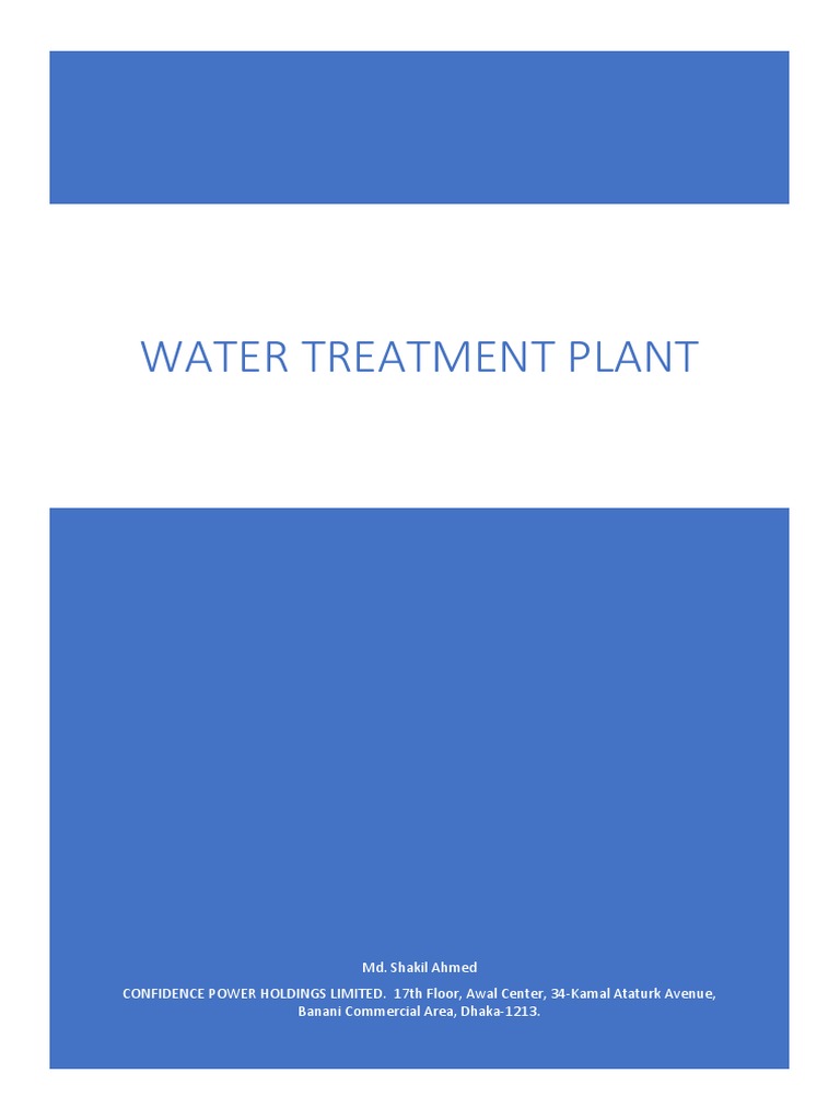 Report On WTP | PDF | Water Purification | Water Treatment