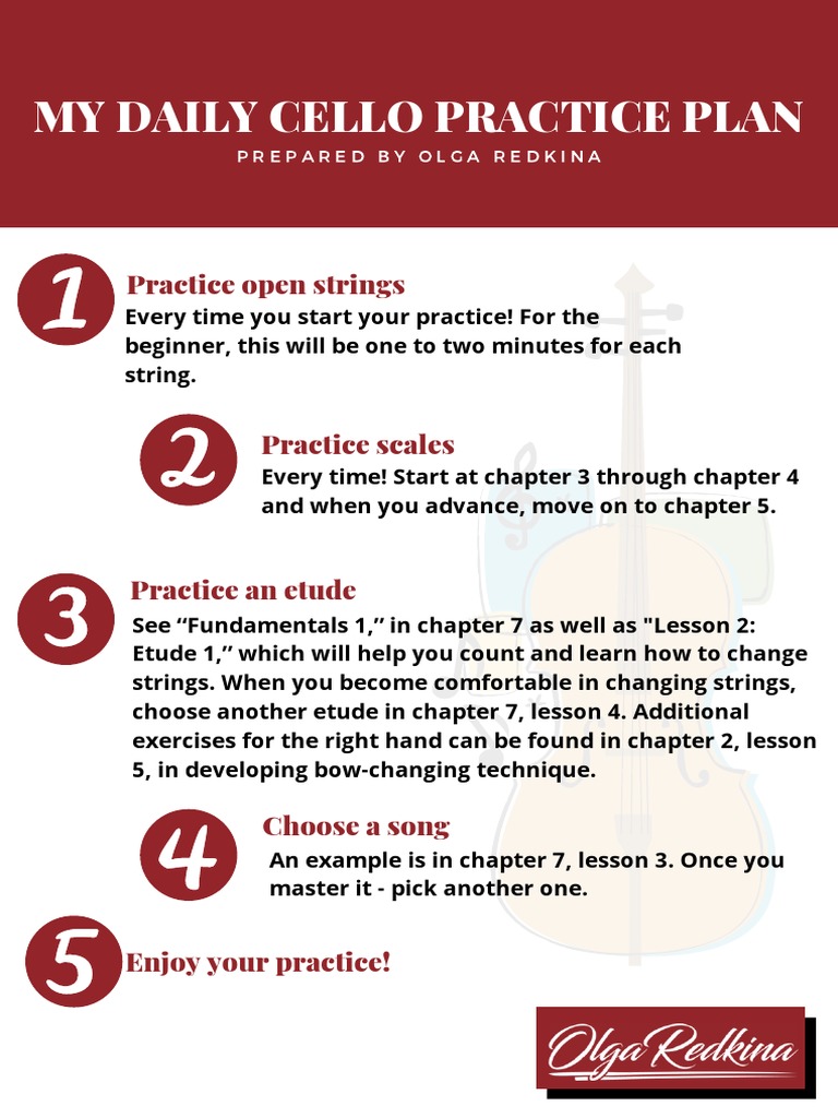 My Daily Cello Practice Plan | PDF