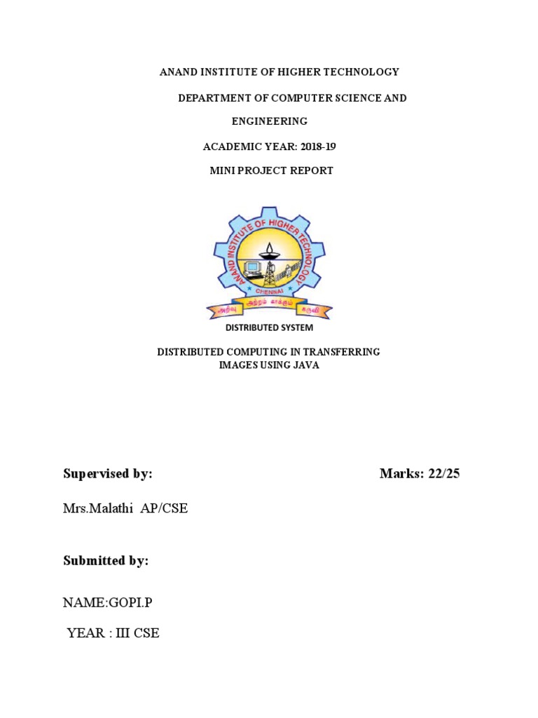 CS8603 Distributed-Computing-Project-Report | PDF | Client–Server Model | Computer Network