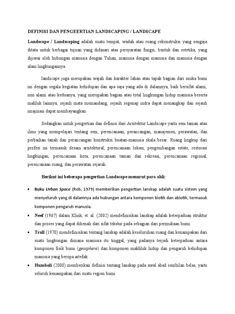 Isi Makalanb Tentang Landscape | PDF