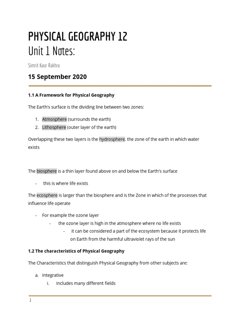 Physical Geography 12 | PDF | Earth | Life