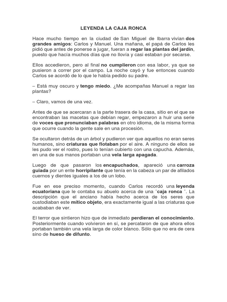 Leyenda La Caja Ronca PDF | PDF