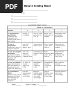 Classroom Debate Rubric | PDF | Argument | Fallacy