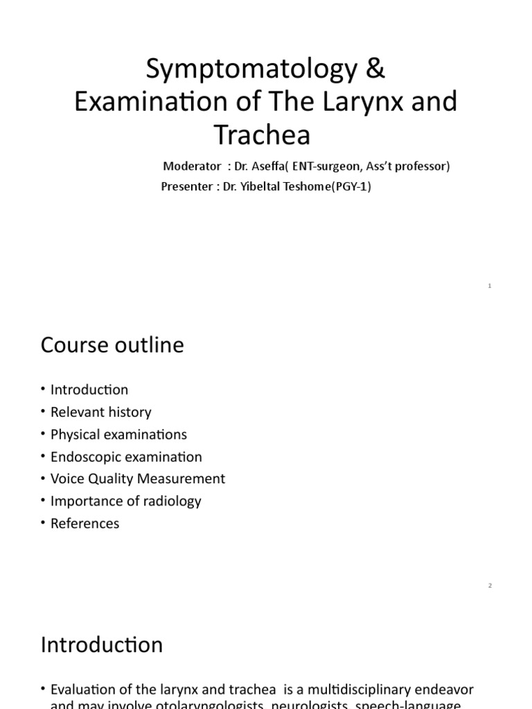 Larynx and Trachea Examination Techniques | PDF | Larynx | Ct Scan