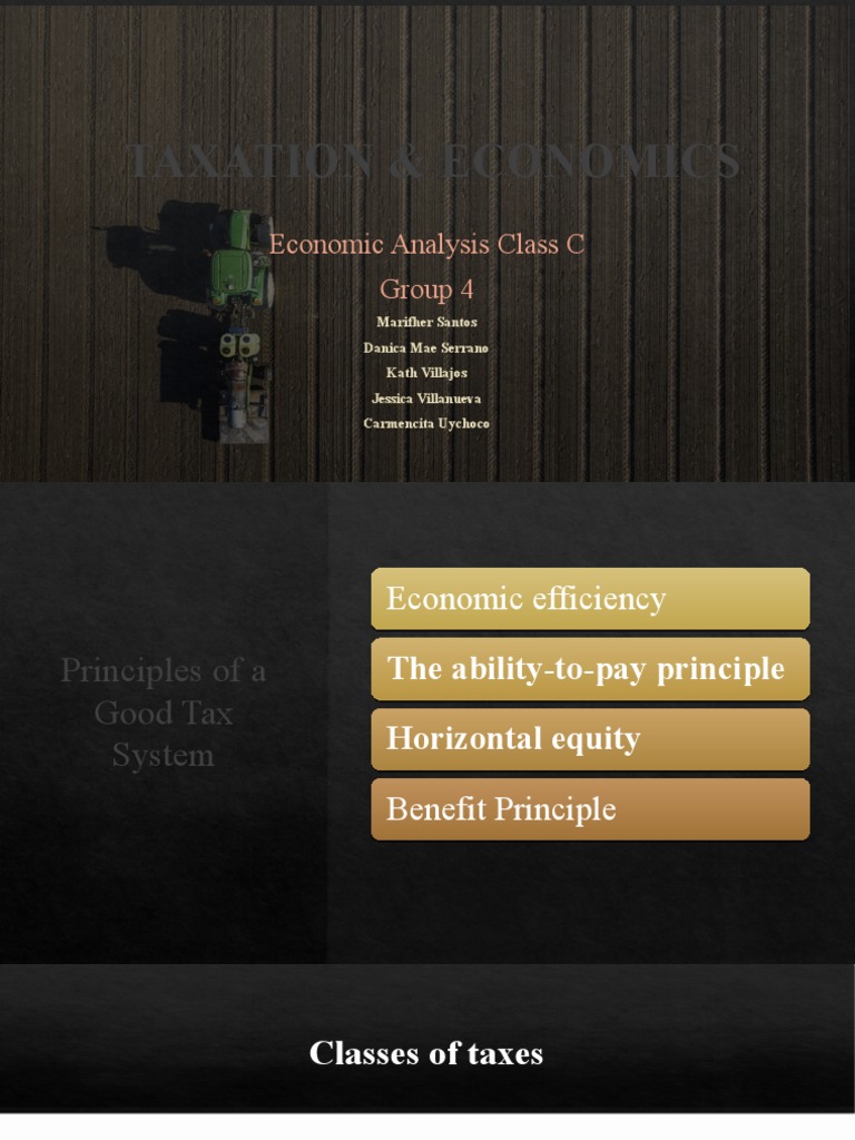 Taxation & Economics Presentation | PDF | Public Finance | Taxes