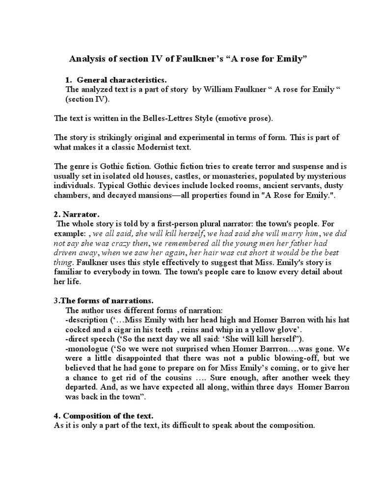 William Faulkner A Rose For Emily