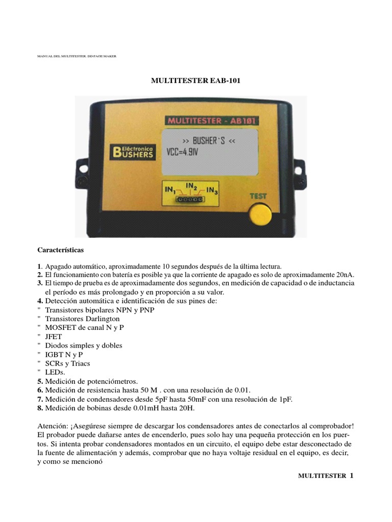 Comprobación de IGBT con Multitester | PDF | Transistor | Condensador