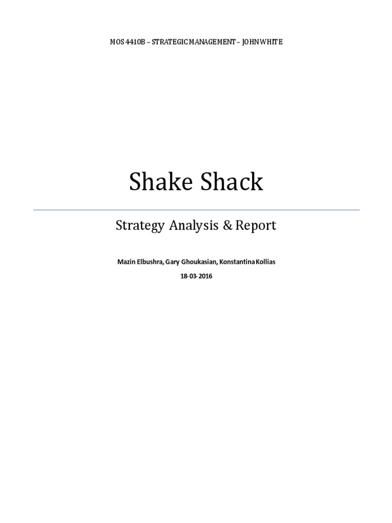 Strategic Business Plan - Shake Shack Burger PDF | PDF | Brand ...