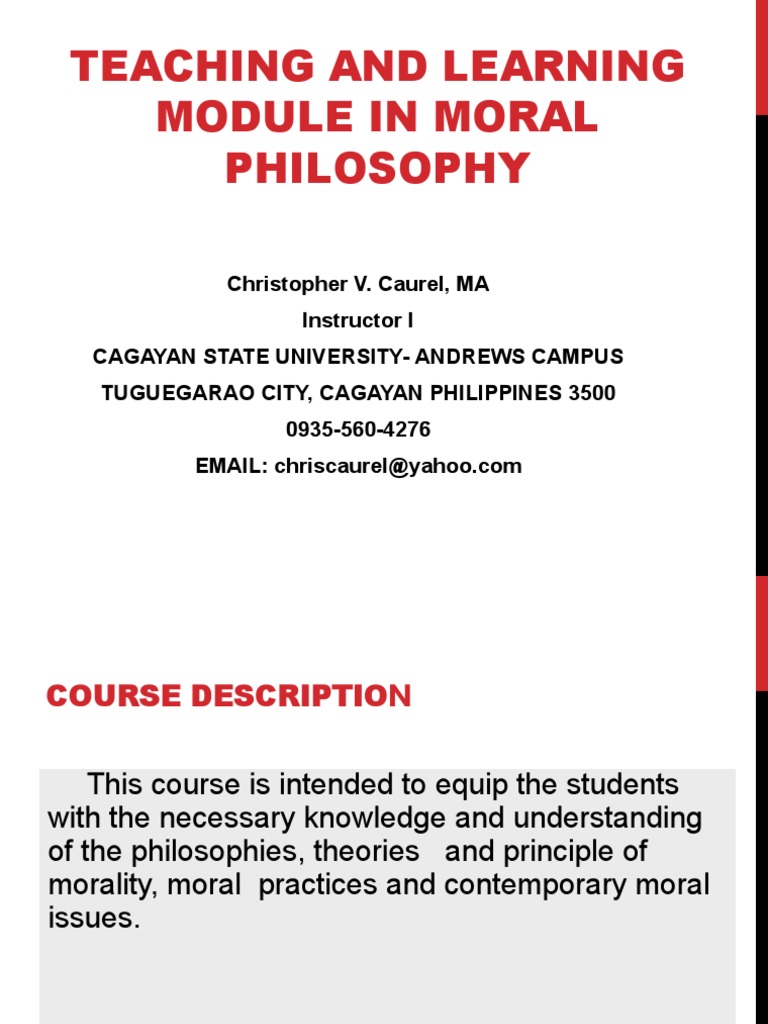 Teaching and Learning Module in Moral Philosophy | PDF | Faith | Truth
