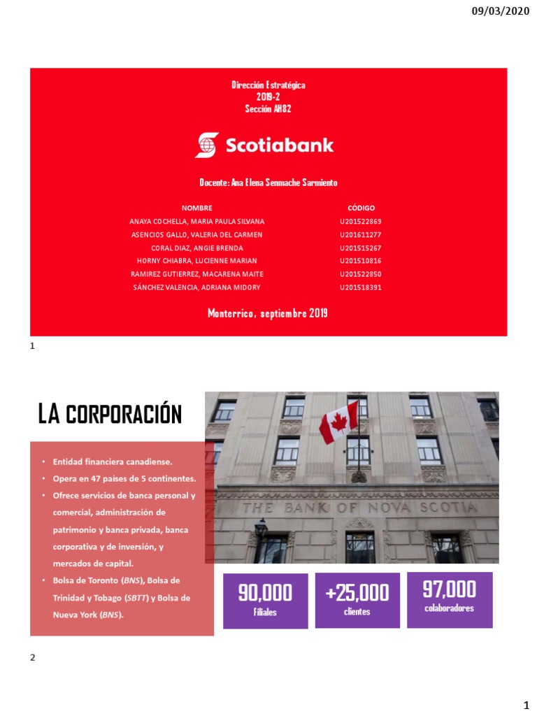 Modelo TB2 GRUPO Scotiabank PPT PDF | PDF | Sector terciario de la ...