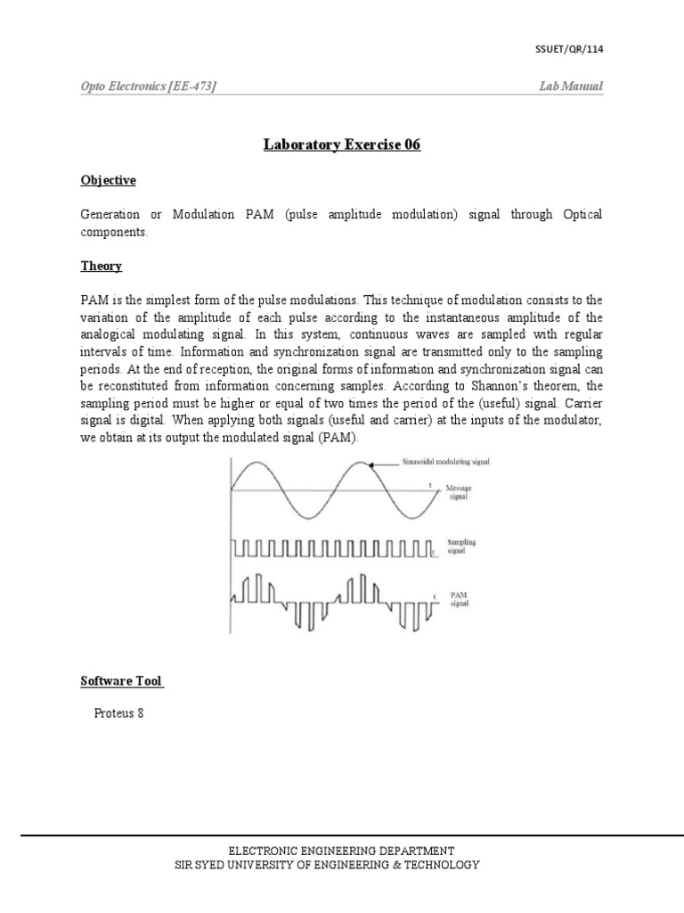 Laboratory Exercise 06 Pdf Modulation Electronics