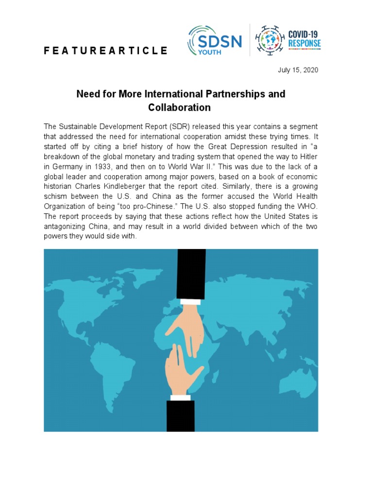 FS - Need For More International Partnerships and Collaboration | PDF ...