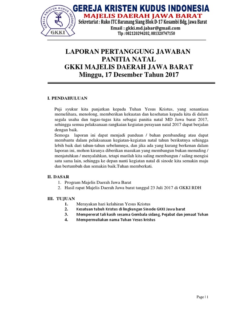 Contoh LPJ Natal | PDF