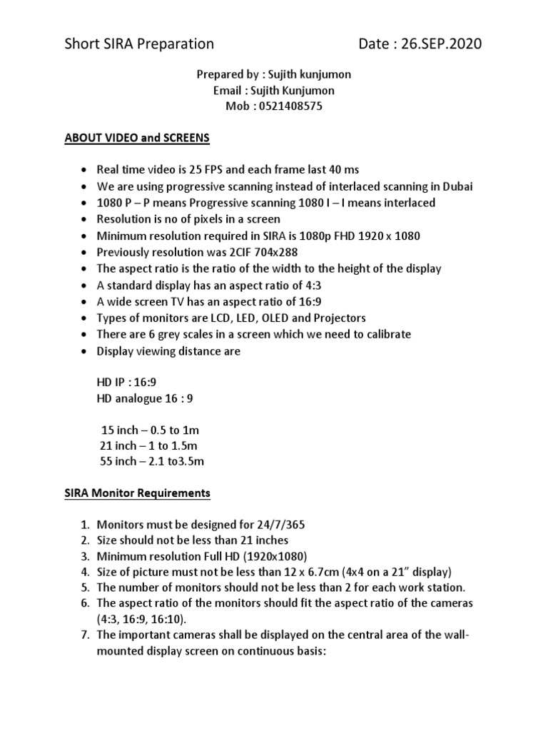 SIRA CCTV Installation Guidelines | PDF | Display Resolution | Computer ...