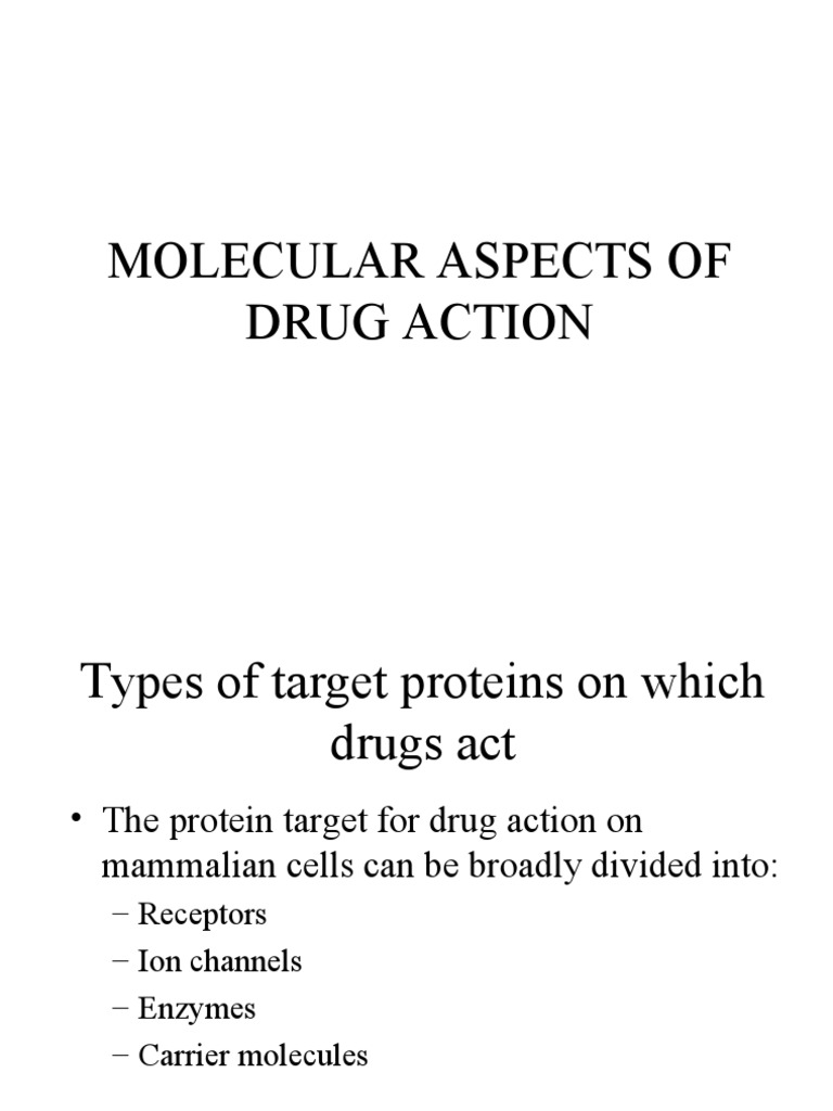Types of Drug Action and Targets | PDF | Signal Transduction | Receptor ...